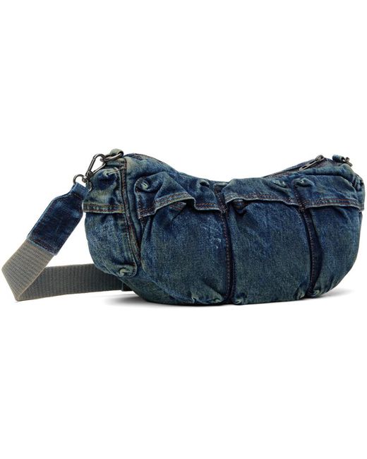 DIESEL Faded Denim Travel Messenger Bag in Blue for Men | Lyst
