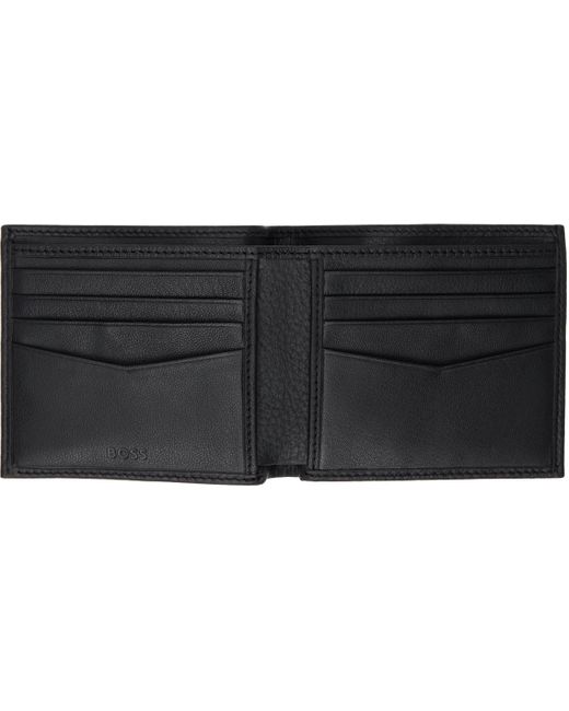 BOSS Logo Lettering Bifold Wallet in Black for Men | Lyst