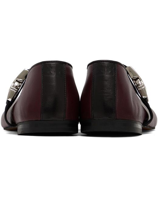 Wales Bonner Burgundy Mary Jane Ballerina Flats in Black | Lyst
