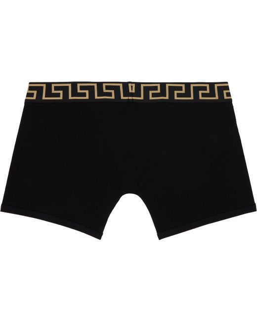 Versace Two-Pack & Greca Border Long Boxer Briefs in Black for Men | Lyst
