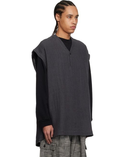 Jan Jan Van Essche O-Project Panama Mesh Cloth Vest in Black for Men ...