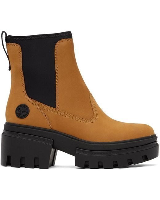 Timberland Tan Everleigh Chelsea Boot in Black | Lyst