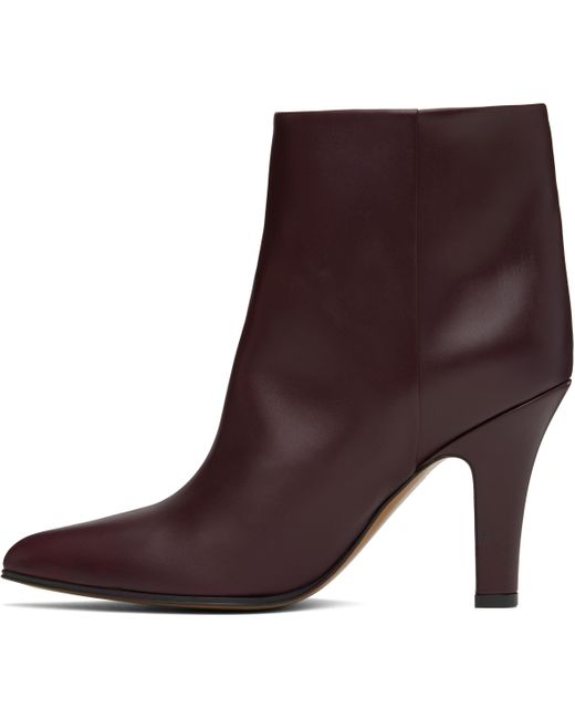 The Row Burgundy Prudens Boots in Purple | Lyst