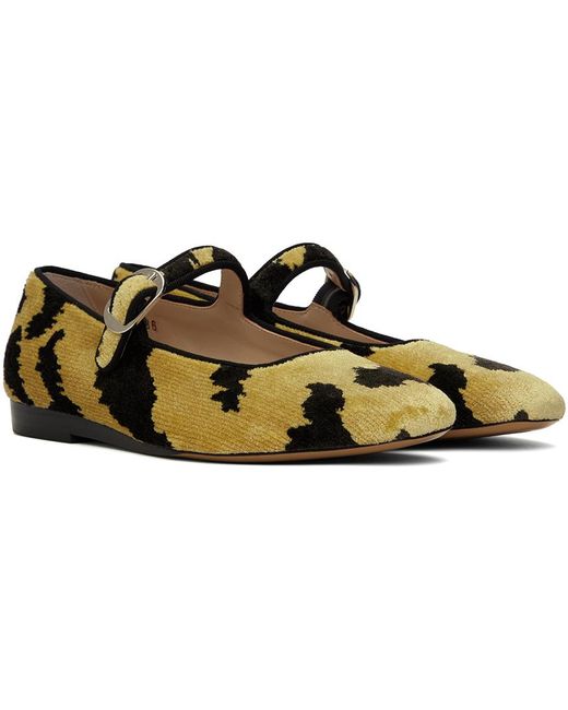 Le Monde Beryl Tiger Print Bevilacqua Velvet Ballerina Flats in Black ...