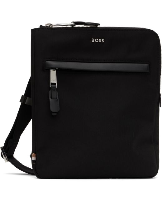 BOSS Canvas Messenger Bag in Black for Men | Lyst