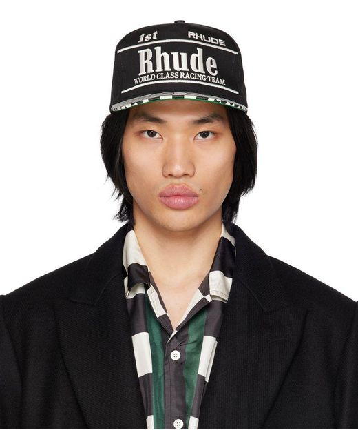 Rhude Black Embroidered Cap for Men | Lyst