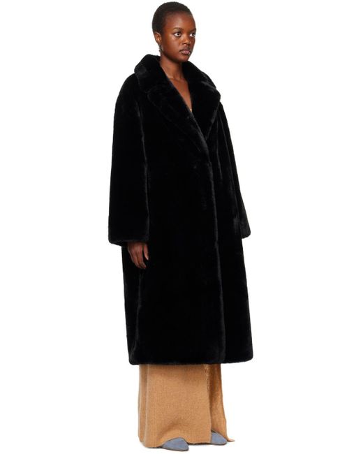 Stand Studio Black Fur Coat at Clayton Cooper blog