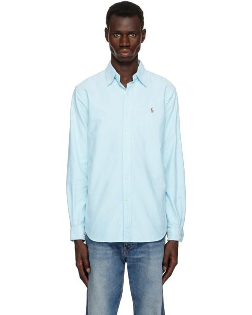 Polo Ralph Lauren Classic 'The Iconic Oxford' Shirt in Black for Men | Lyst