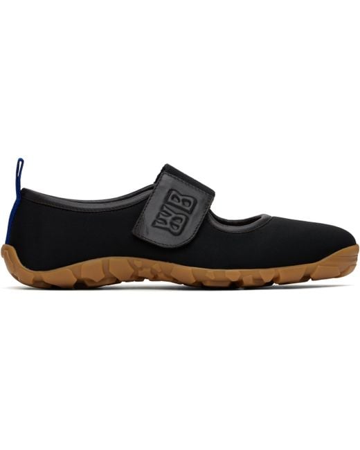 Wales Bonner Mary Jane Flat Sneakers in Black | Lyst