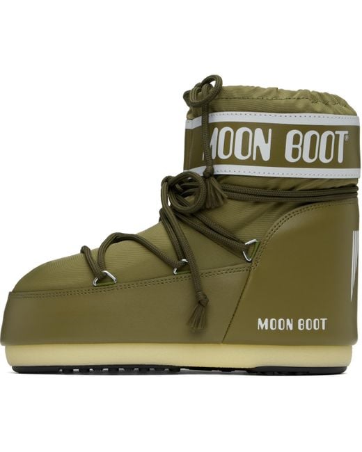 Moon Boot Khaki Icon Low Nylon Boots in Green for Men | Lyst