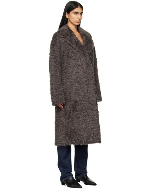 Stand Studio Nicole Faux-fur Coat in Black | Lyst UK