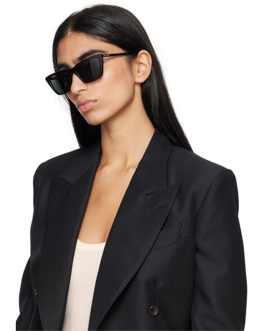 Saint Laurent Sl 737 Mica Thin Sunglasses in Black | Lyst UK