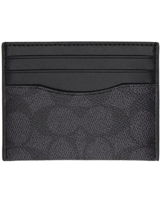 Coach Black Logo Card Holder For Men Lyst Australia
