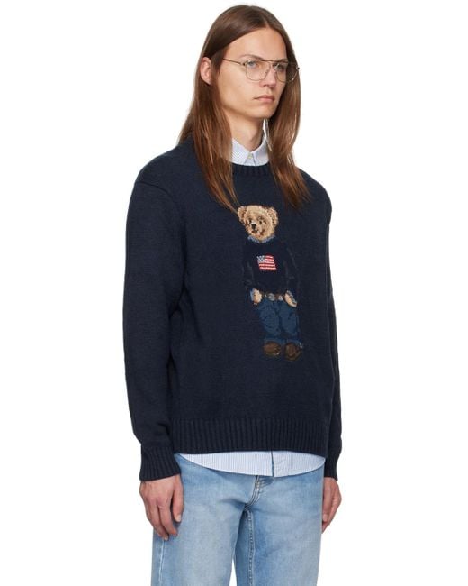 Polo Ralph Lauren Bear Sweater in Black for Men | Lyst