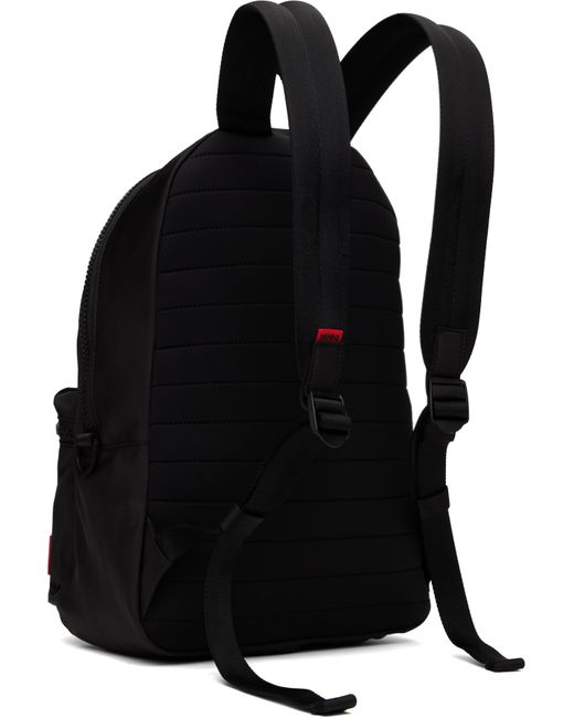 HUGO Matte Fabric Logo Label Backpack in Black for Men | Lyst
