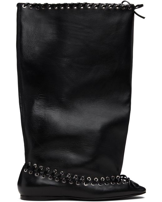 August Barron Flat Level Boots in Black | Lyst UK