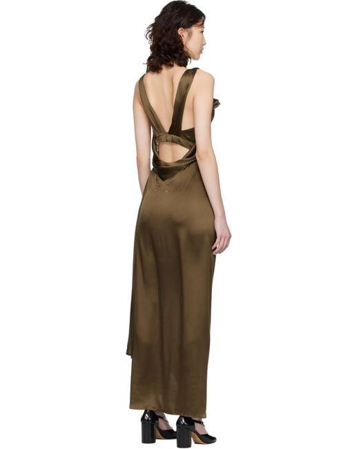 Maison Margiela Silk Satin Maxi Dress in Black | Lyst UK
