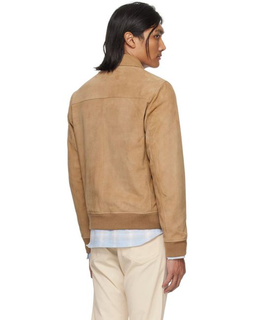 Theory Brown Wyatt Leather Jacket in Black for Men | Lyst