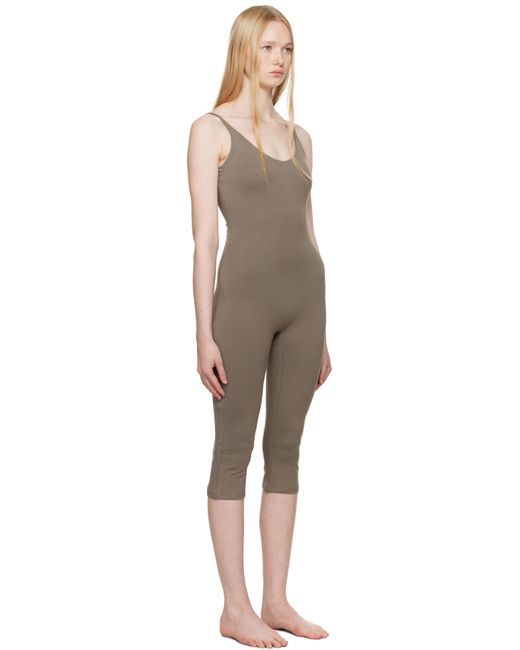 Skims Taupe Smooth Layers Capri Catsuit in Black | Lyst