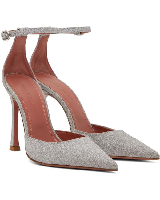 AMINA MUADDI Silver Kim Pump Heels in White | Lyst