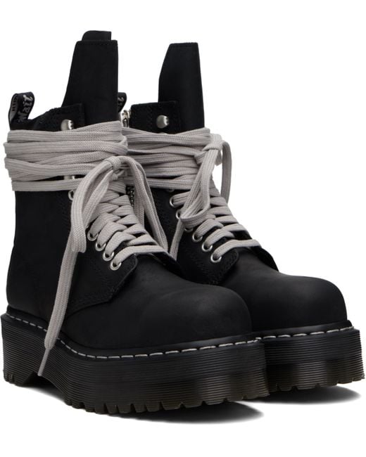 Rick Owens Dr. Martens Edition Quad Sole Steel Toe Boots in Black | Lyst
