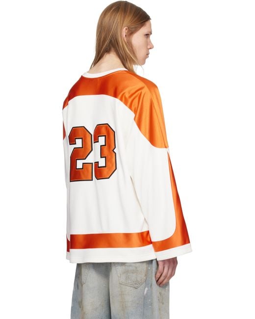 Nike Off- Brooklyn Collegiate Hockey Jersey in Orange for Men | Lyst UK