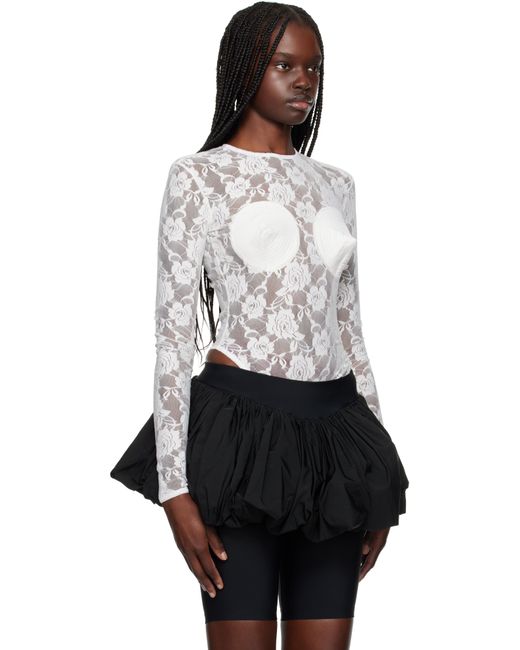 VAQUERA Bullet Bra Bodysuit in White | Lyst