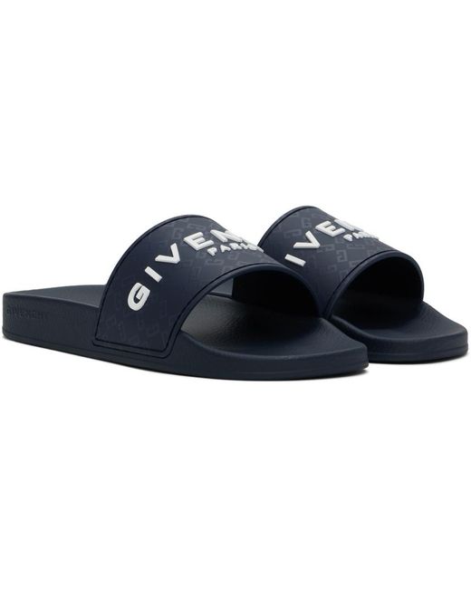 Givenchy Slide Flat Pool Slides in Black for Men | Lyst
