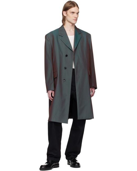 Jil Sander Burgundy Cavalry Twill Coat in Black for Men | Lyst