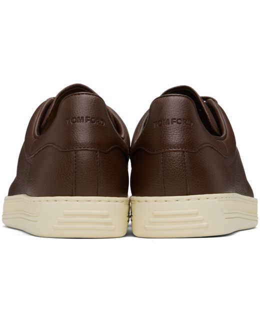 Tom Ford Grained Leather Warwick Sneakers in Black for Men | Lyst