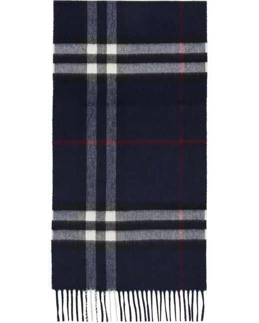 Burberry Check Cashmere Scarf in Blue for Men | Lyst UK