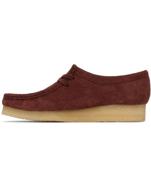 Clarks Burgundy Wallabee Derbys in Black | Lyst
