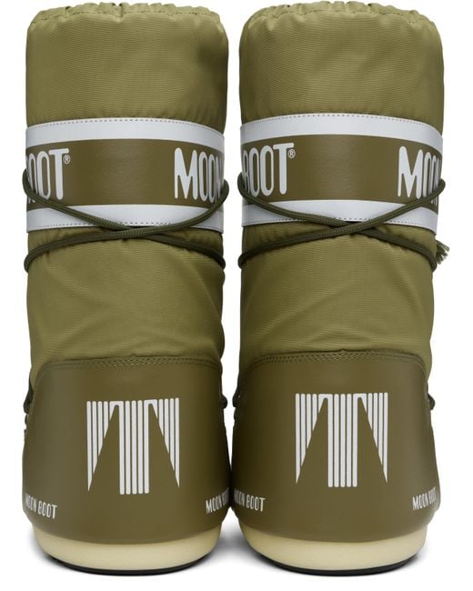 Moon Boot Khaki Icon Nylon Boots in Green | Lyst