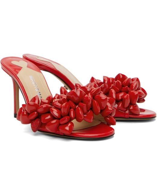 Mach & Mach Puffy Heart Patent Mules in Red | Lyst