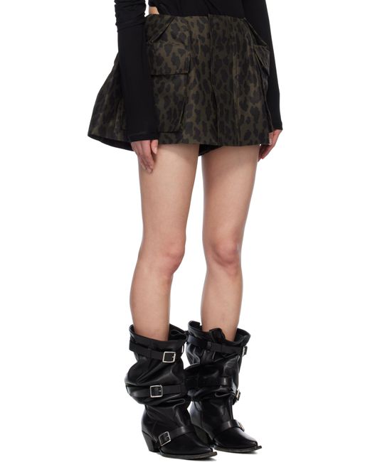 Sacai Leopard Print Skort in Black | Lyst