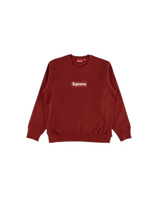 Supreme Box Logo Crewneck "Fw 18" in Red for Men | Lyst UK