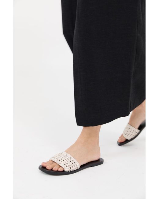 St. Agni Macrame Mesh Slides in Black | Lyst