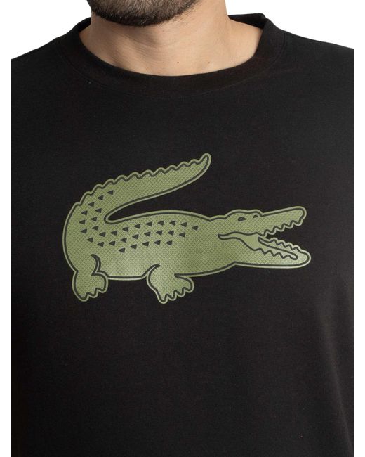 Lacoste Ultra Dry Logo Sport T-shirt in Black for Men | Lyst