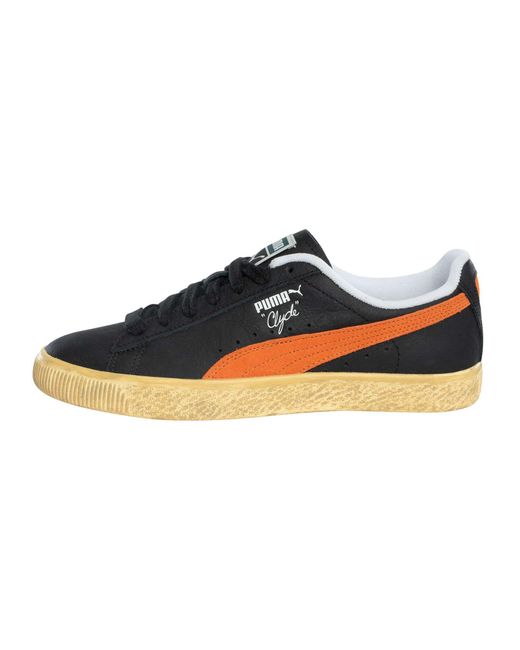 PUMA Clyde Vintage Leather Trainers in Blue for Men | Lyst