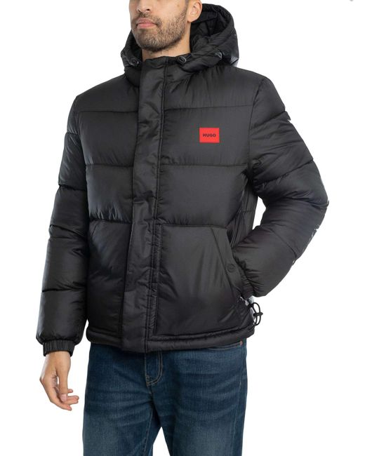 HUGO Baro2441 Puffer Jacket in Gray for Men | Lyst