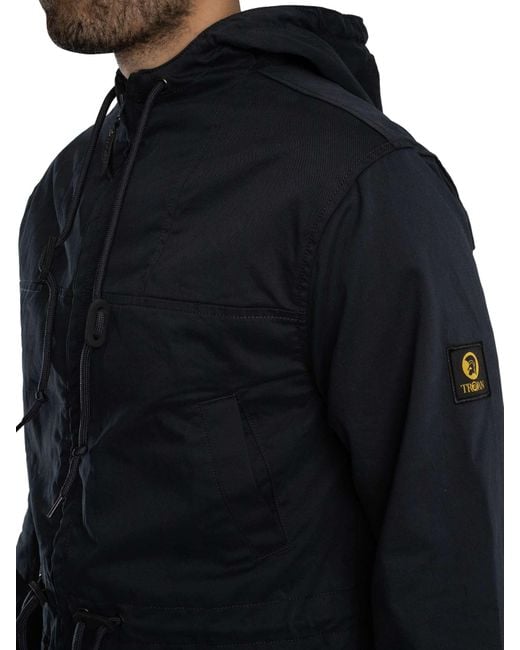 Trojan Twill Badged Parka Jacket in Blue for Men | Lyst UK
