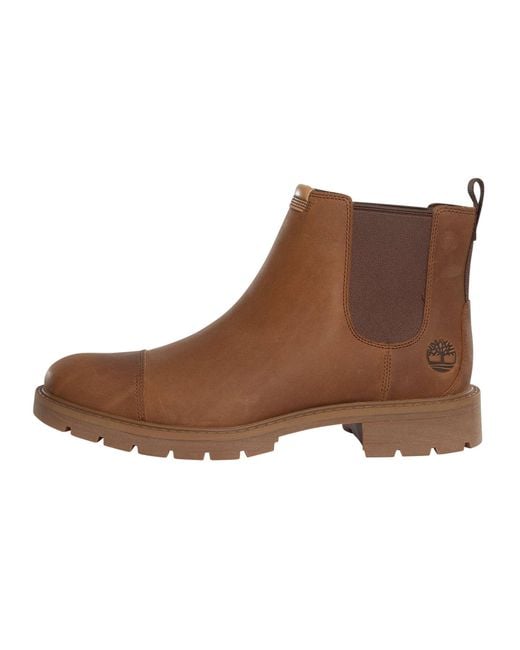 Timberland Elmhurst Leather Chelsea Boots in Brown for Men | Lyst