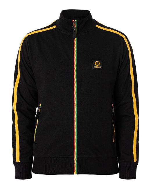 Trojan Contrast Track Jacket in Black for Men | Lyst