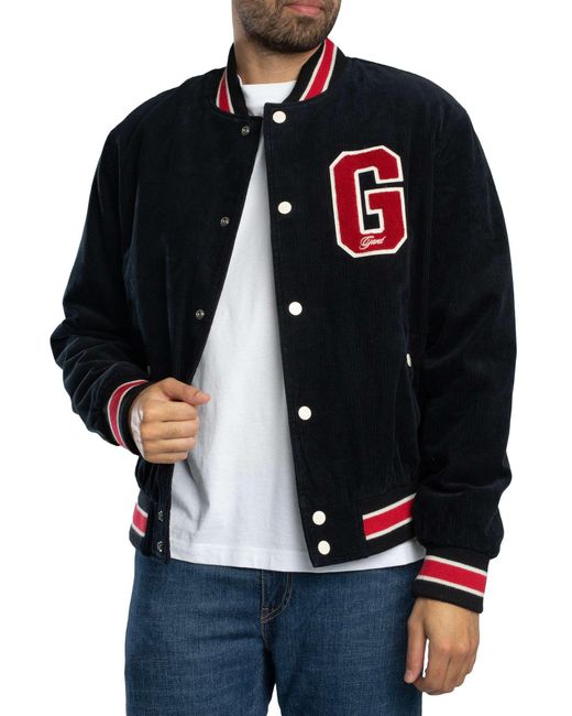 GANT Cord Varsity Jacket in Blue for Men | Lyst UK