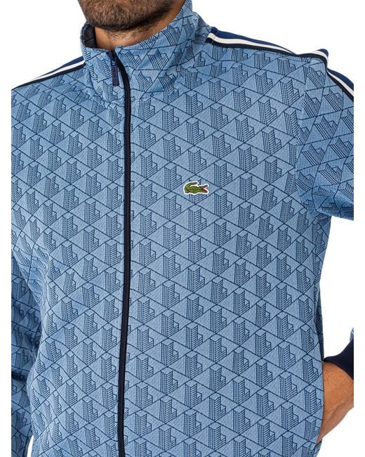 Lacoste Paris Monogram Track Jacket in Blue for Men | Lyst