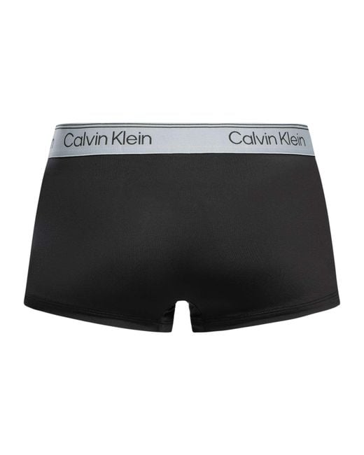 Calvin Klein 3 Pack Microfiber Low Rise Trunks in Black for Men | Lyst UK