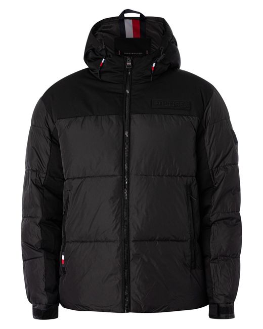 Tommy Hilfiger New York Hooded Puffer Jacket In Black For Men Lyst