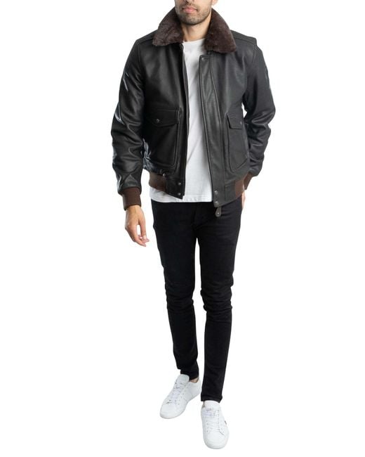 Schott Nyc Vintage A-2 Leather Flight Jacket in Gray for Men | Lyst