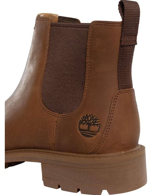 Timberland Elmhurst Leather Chelsea Boots in Brown for Men | Lyst