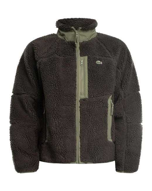 Lacoste Colourblock Fleece Jacket in Gray for Men | Lyst